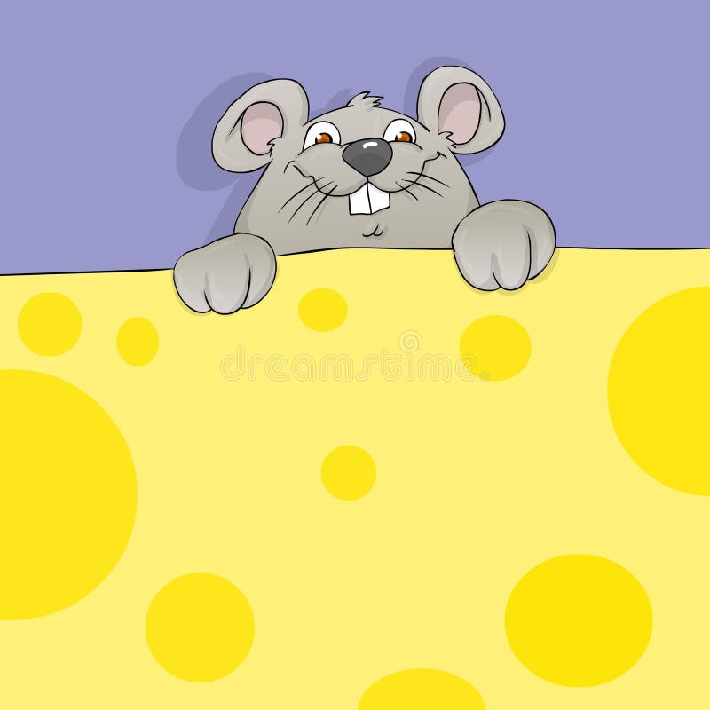 Mouse and cheese banner stock illustration. Illustration of animal ...