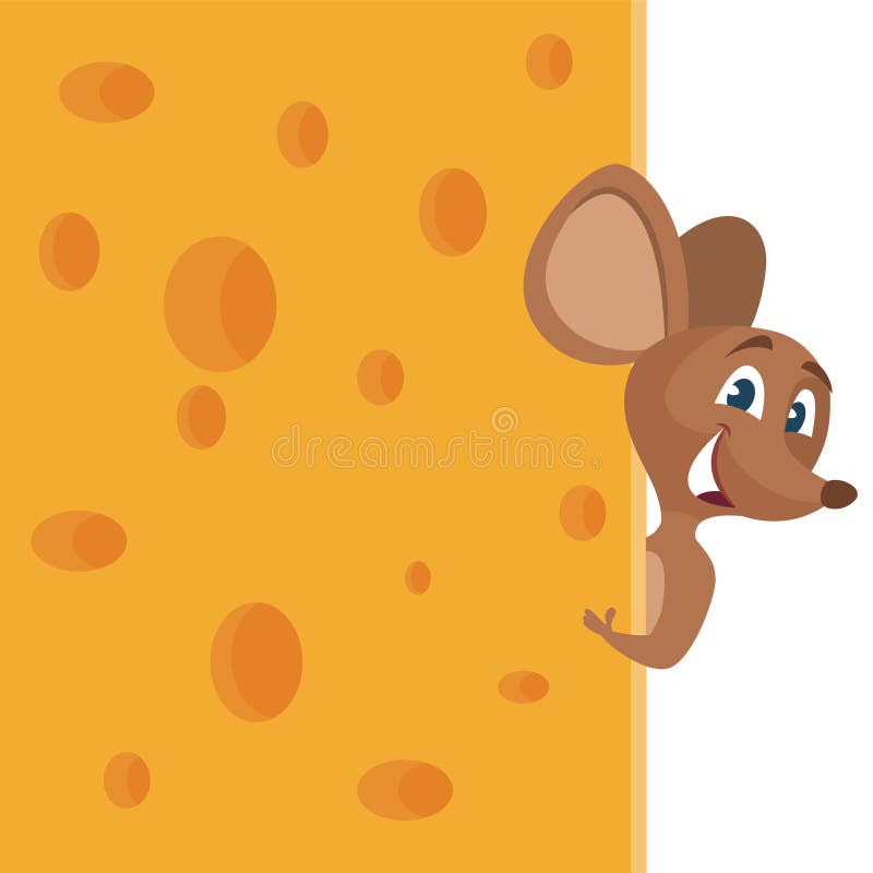 Mouse an Cheese. Cartoon Background of Cheese Texture with Dots and ...