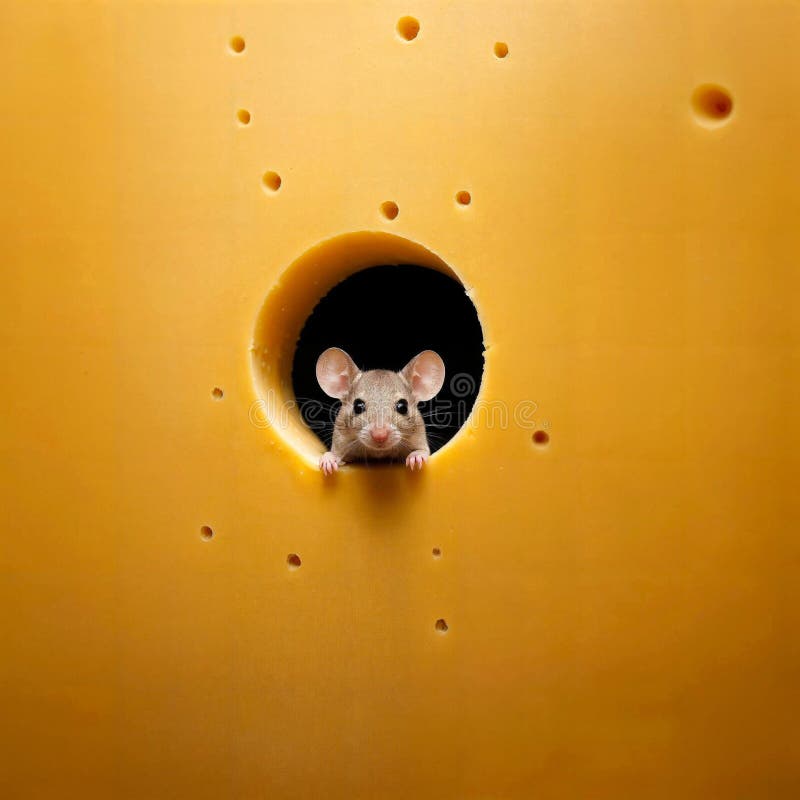 Mouse in Cheese Created with Generative AI Stock Illustration ...
