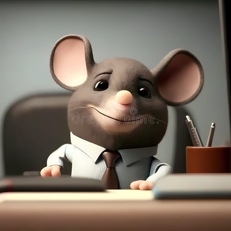 3d Mouse with a Mouse Mouse Mouse and Cheese Stock Illustration ...