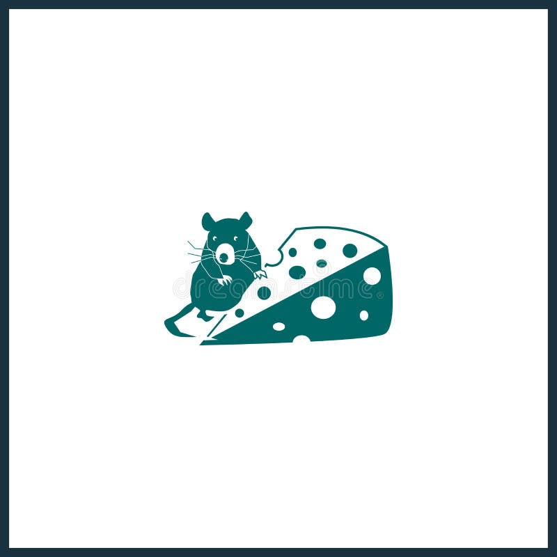 Mouse on Cheese Simple Icon. Cheese Icon Stock Illustration ...