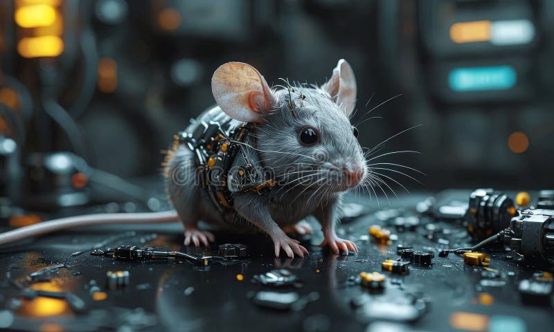 Mouse with Circuit on it S Back Stock Illustration - Illustration of ...