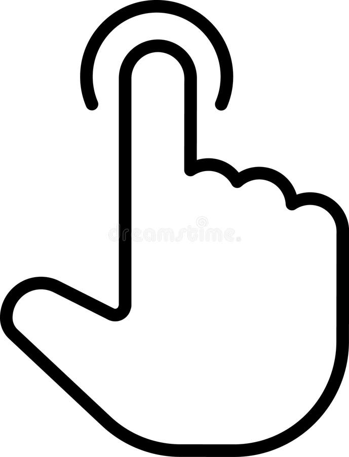Mouse Click Cursor Icon. Hand Mouse Pointer Pictogram on Transparent Background Stock Vector ...