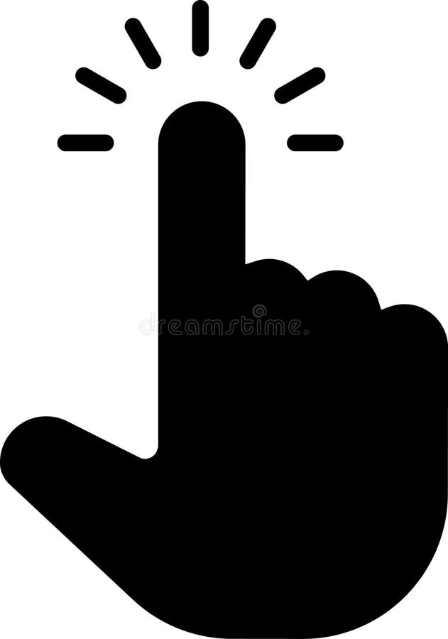 Mouse Click Cursor Icon. Hand Mouse Pointer Pictogram on Transparent ...