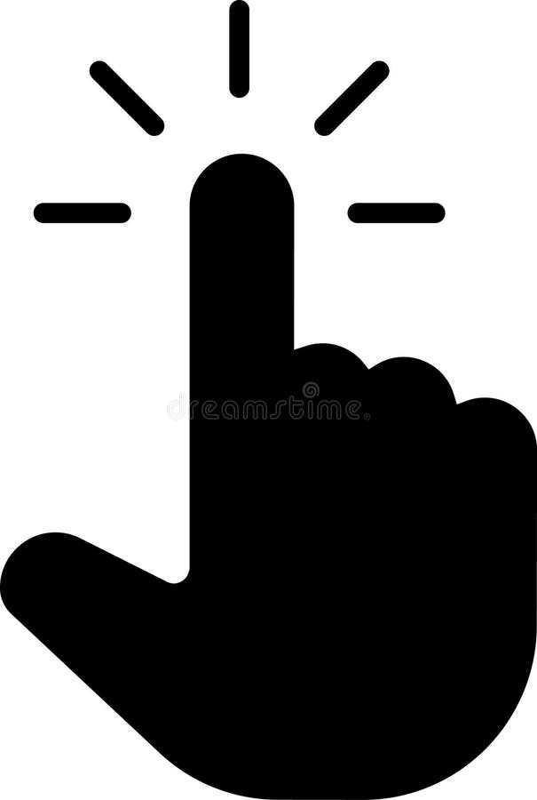 Mouse Click Cursor Icon. Hand Mouse Pointer Pictogram on Transparent Background Stock Vector ...