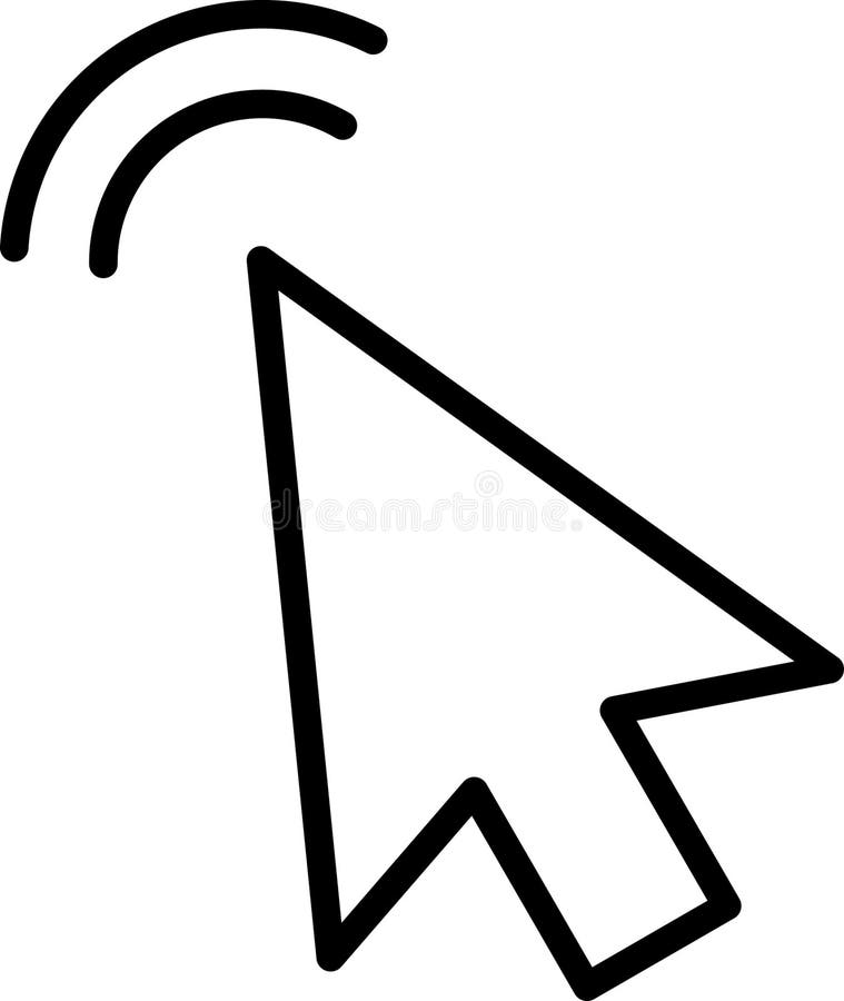 Mouse Click Cursor Icon. Hand Mouse Pointer Pictogram on Transparent Background Stock Vector ...