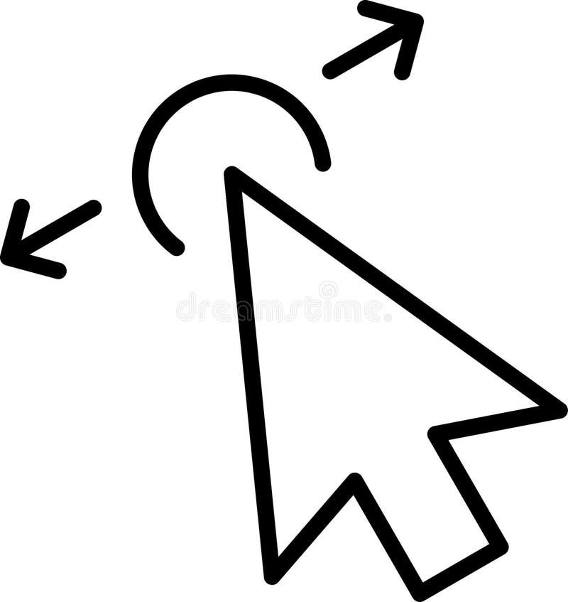 Mouse Click Cursor Icon. Hand Mouse Pointer Pictogram on Transparent ...