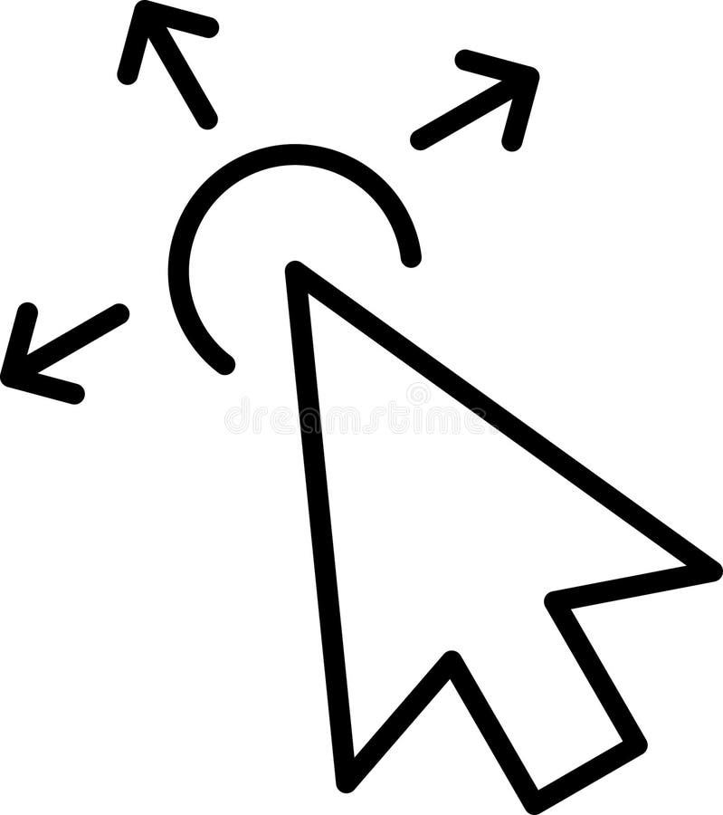 Mouse Click Cursor Icon. Hand Mouse Pointer Pictogram on Transparent ...