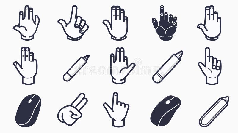 Professional Hand Cursor Click Icon for Digital Designs Stock ...