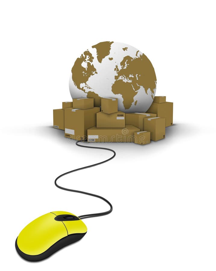 Mouse click on delivery stock illustration. Illustration of fragile ...