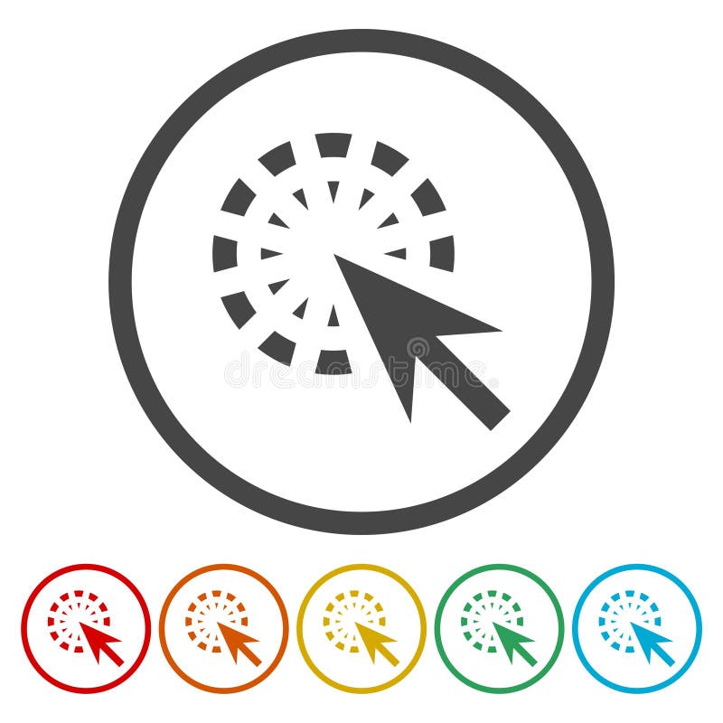 Mouse click icons set stock vector. Illustration of shape - 163963646