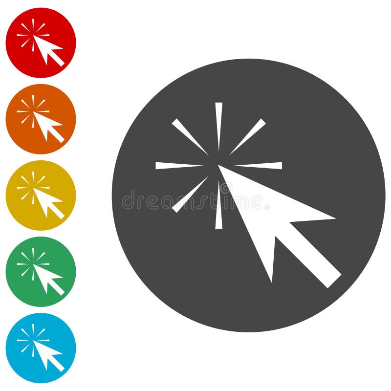 Mouse click icons set stock vector. Illustration of graphic - 167912457