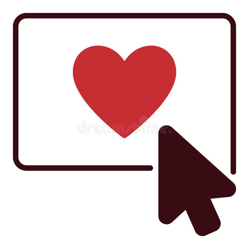 Mouse Click on Red Heart Vector Icon - Love Sign Stock Vector ...