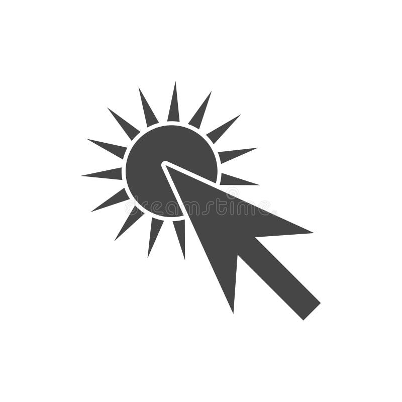 Mouse Click, Sun Click Icon Stock Vector - Illustration of color ...