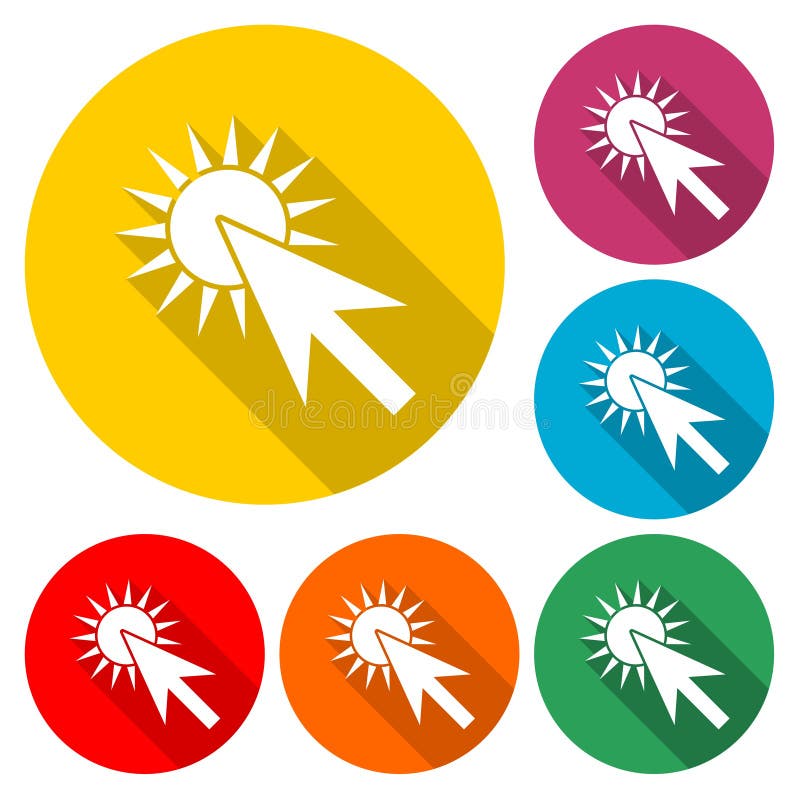 Mouse Click, Sun Click Icon Stock Vector - Illustration of graphic ...