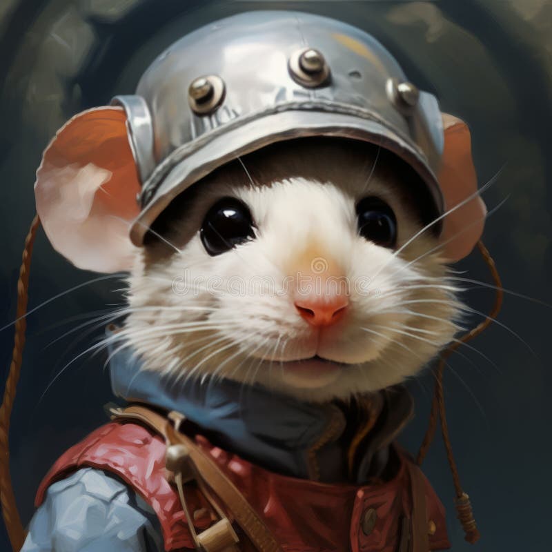 A Mouse in the Clothes and Helmet Stock Illustration - Illustration of ...