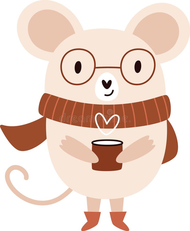 Mouse with Coffee Mug stock vector. Illustration of mouse - 289570494
