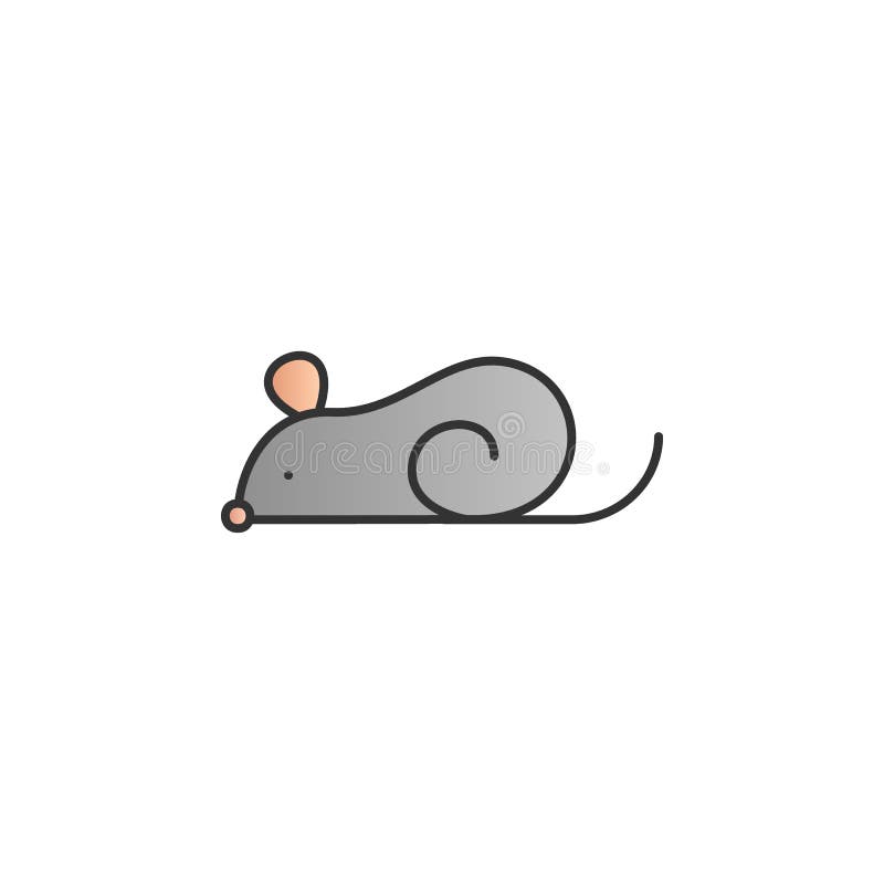Rat Mouse Color Cartoon Character Isolated on White Stock Illustration ...