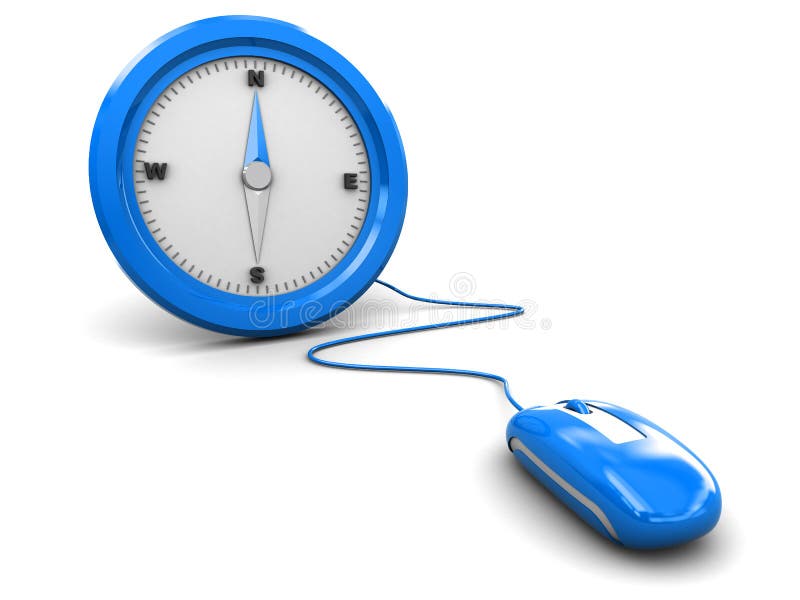 Mouse and compass stock illustration. Illustration of searching - 10465539