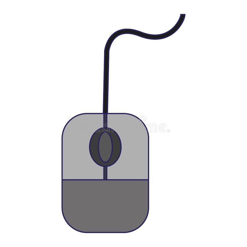 Mouse of Computer Cartoons Blue Lines Stock Vector - Illustration of ...