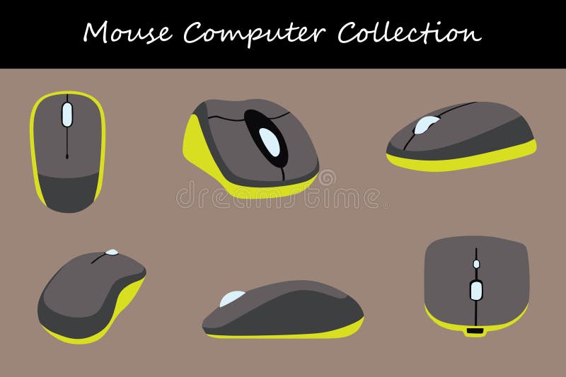 Mouse Computer Collection in Different Poses. Vector Illustration Stock ...