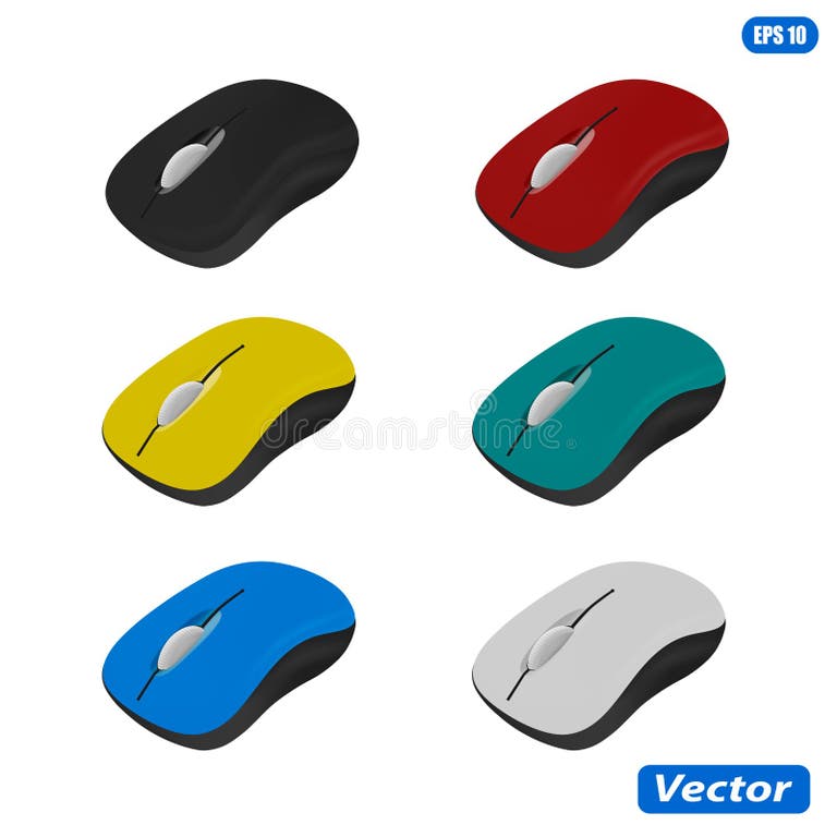 Mouse Computer Isolated on White Background Vector Illustration Stock ...