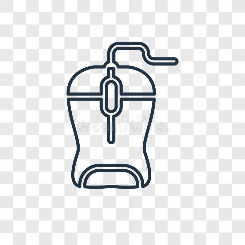 Computer Mouse Concept Vector Linear Icon on Transparen Stock Vector ...