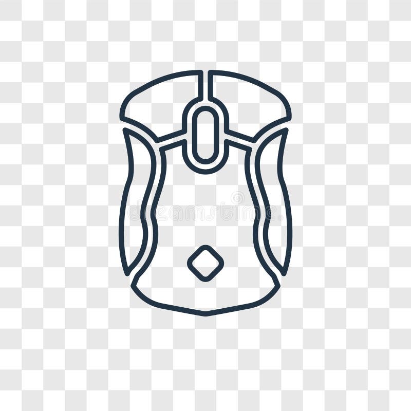 Mouse Concept Vector Linear Icon Isolated on Transparent Background ...