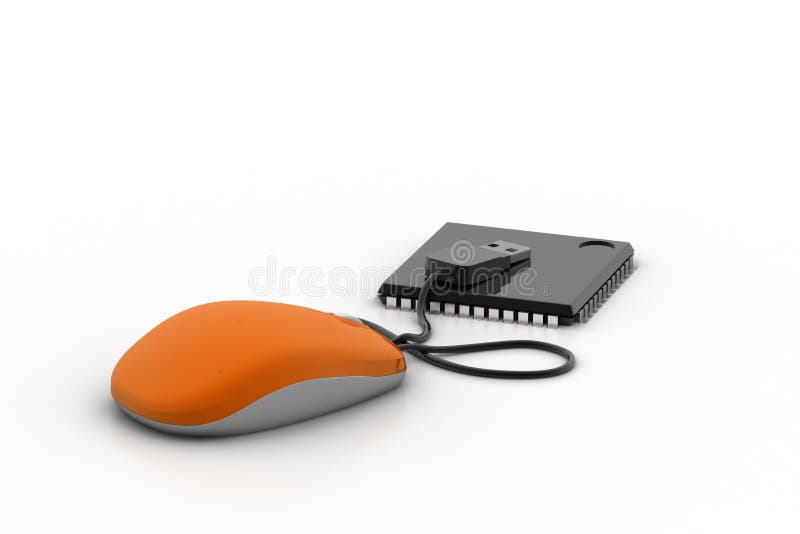 Mouse Connect with Hard Disk Stock Illustration - Illustration of mouse ...
