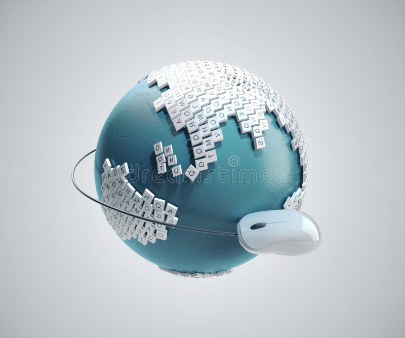 Earth Globe Connected Computer Mouse Stock Illustrations – 294 Earth ...