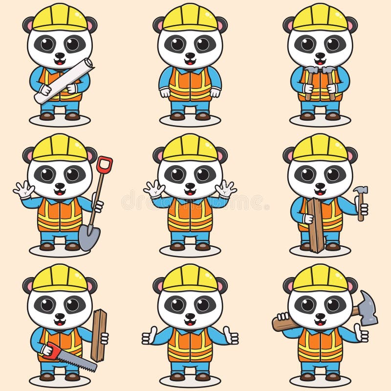 Panda Construction Stock Illustrations – 124 Panda Construction Stock ...