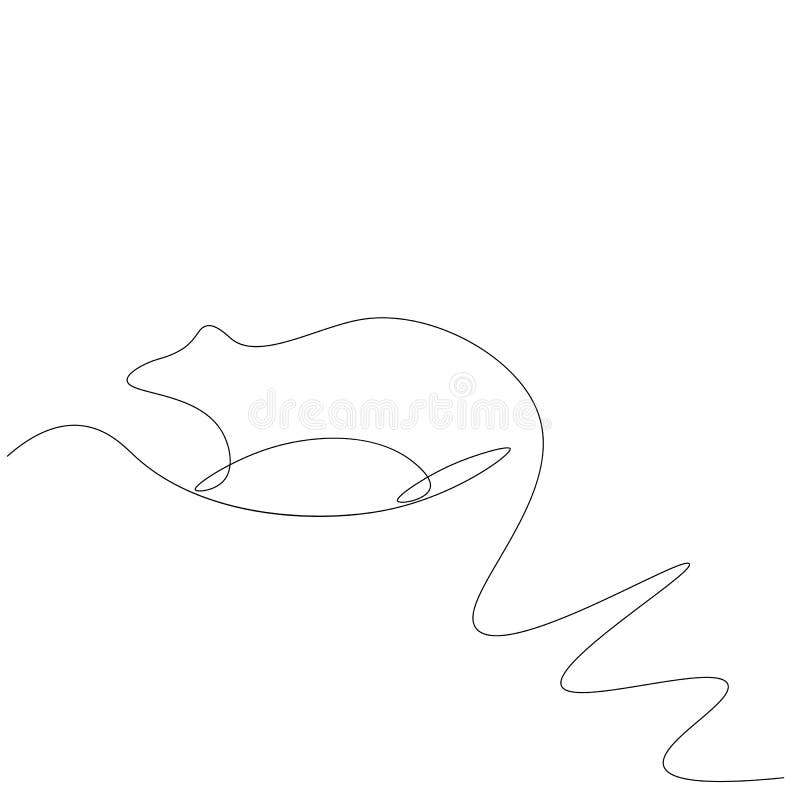 Mouse Continuous Line Drawing, Sketch Stock Vector - Illustration of ...