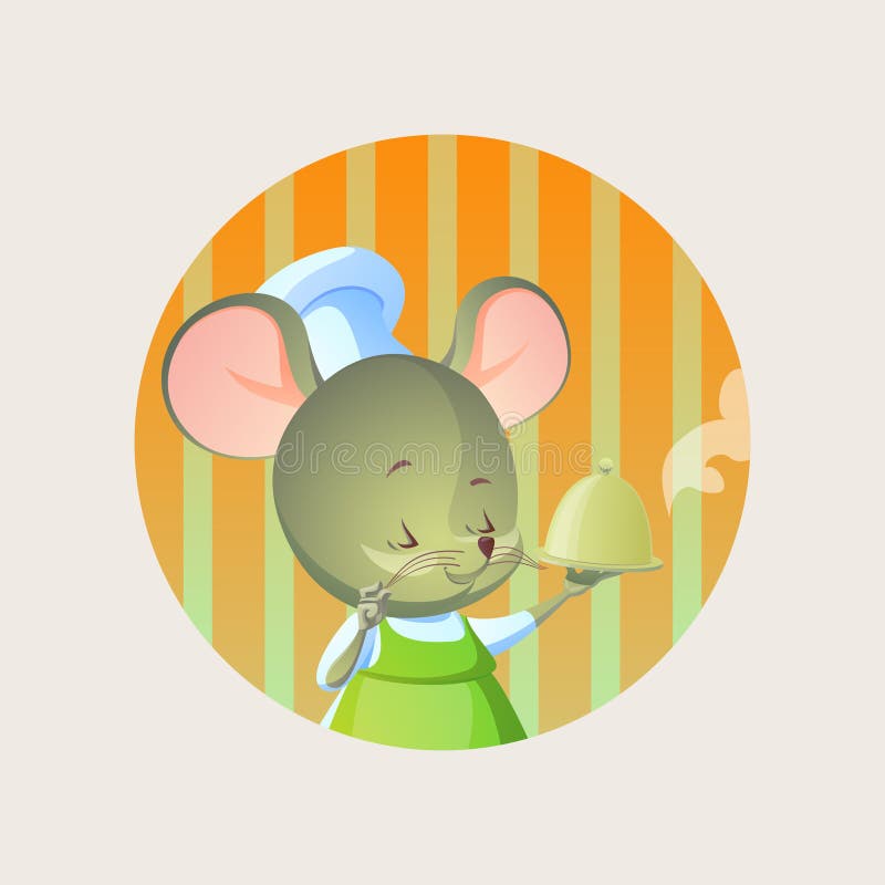 Cook Mouse With Wooden Spoon Stock Vector - Illustration of scrapbook ...