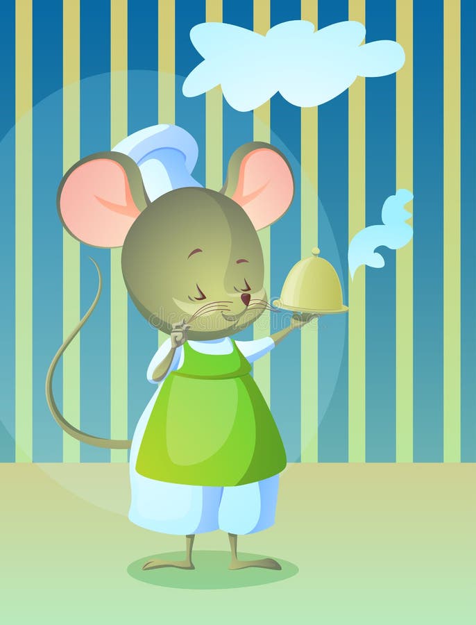 Mouse cook stock vector. Illustration of color, cuisine - 71192757