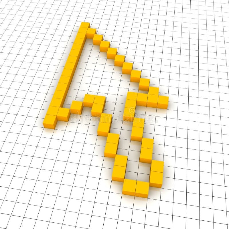 Mouse cursor 3d icon stock illustration. Illustration of orange - 15237072