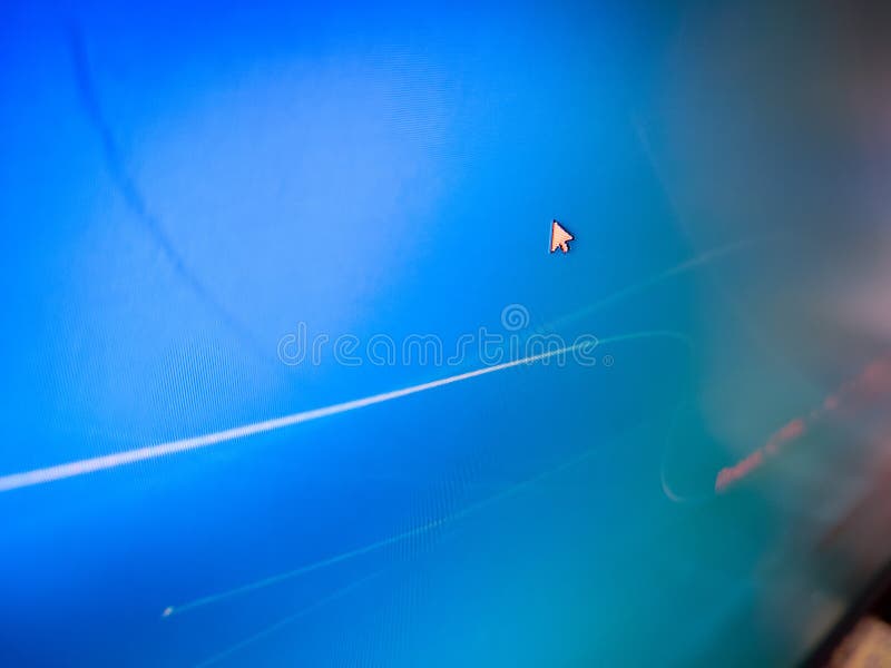 A Mouse Cursor Arrow on a Blue Computer Screen Stock Photo - Image of ...