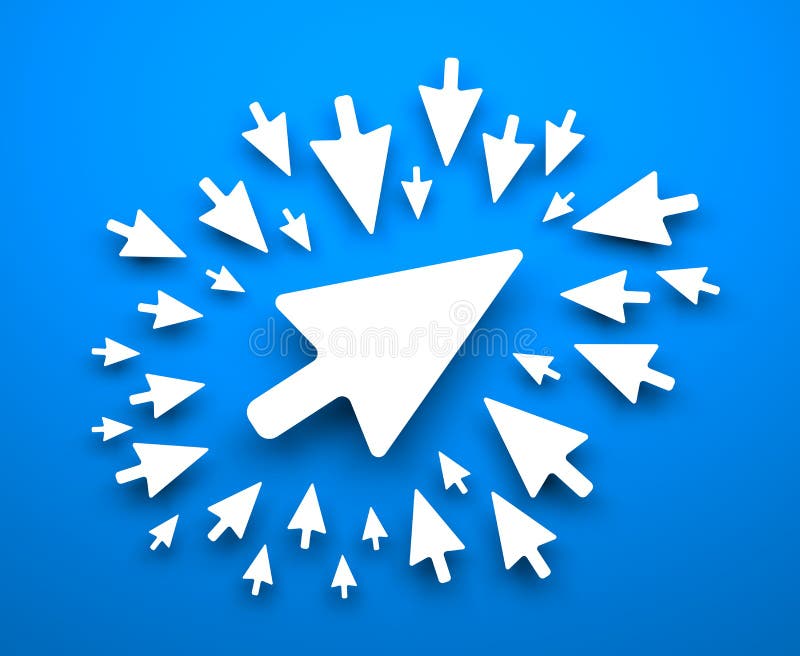Mouse Cursor Targeted Click Stock Illustration - Illustration of data ...