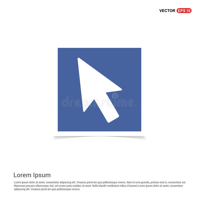 Mouse Cursor Icon - Blue Sticker Button Stock Vector - Illustration of ...