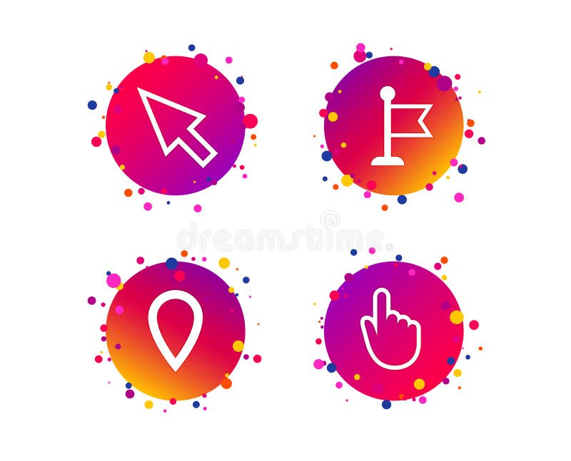 Mouse Cursor Icon. Hand or Flag Pointer Symbols. Vector Stock Vector ...