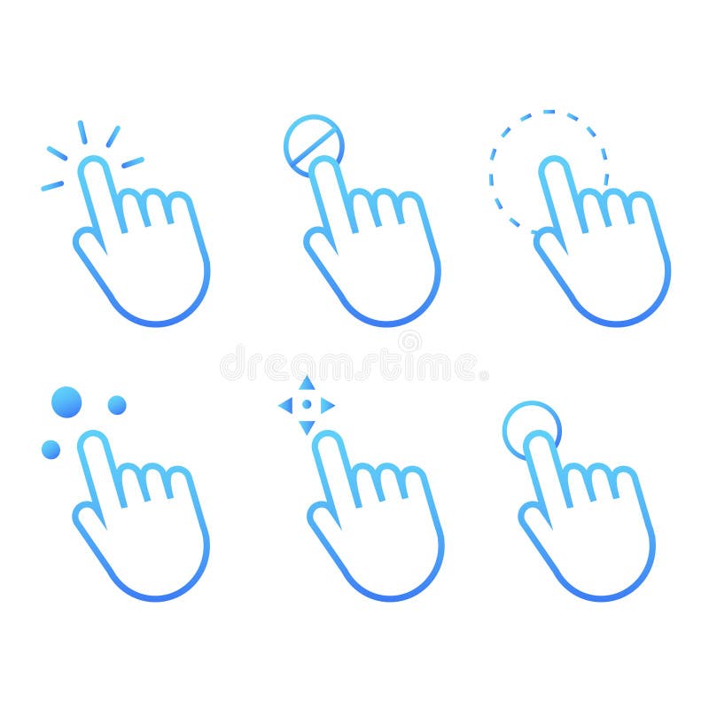 Mouse cursor icons - hands stock vector. Illustration of outline - 398956320