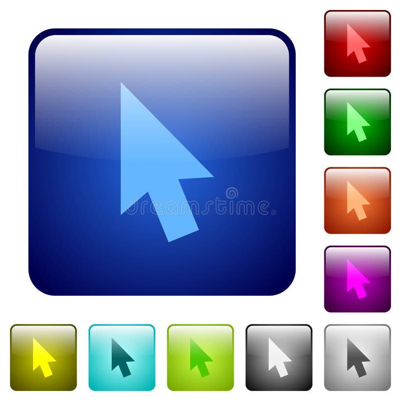 Mouse Cursor Color Square Buttons Stock Vector - Illustration of ...