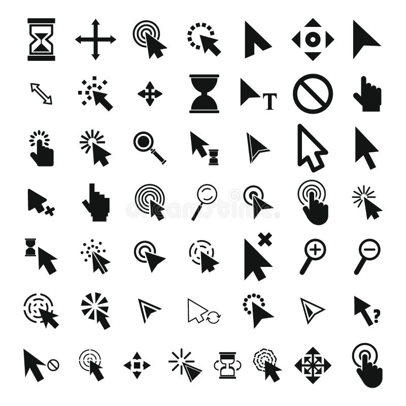 Mouse Cursor Icons Set, Simple Style Stock Vector - Illustration of ... Mouse Cursor Icons Set, Simple Style Stock Vector - Illustration of ...