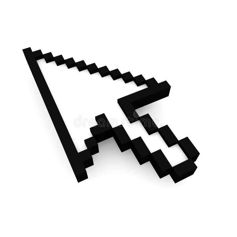 Arrow mouse cursor in 3d stock illustration. Illustration of pointing ...