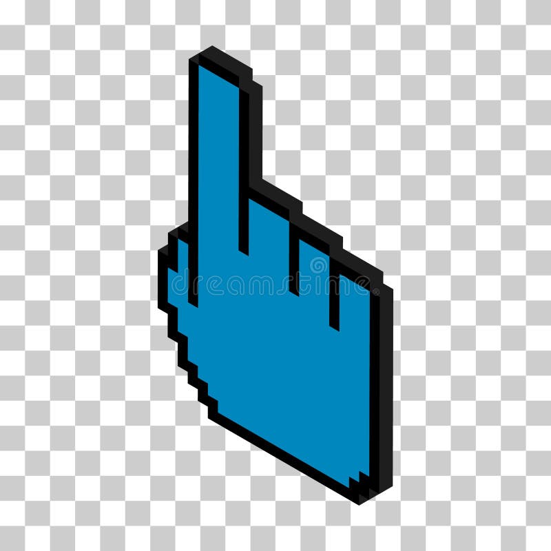 Mouse Cursor Isometric Pixel Icon, Web Click Symbol, Computer Pointer Vector Illustration Stock ...