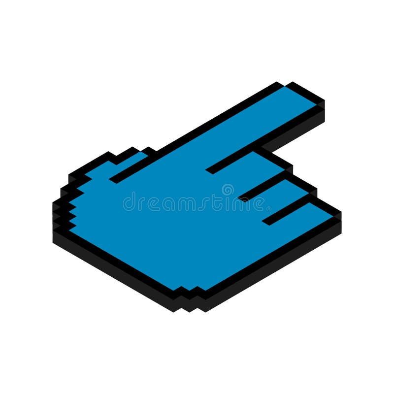 Mouse Cursor Isometric Pixel Icon Web Click Symbol Computer Pointer
