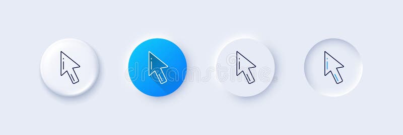 Mouse Cursor Line Icon. Click Action Sign. Line Icons. Vector Stock ...