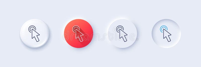 Mouse Cursor Line Icon. Click Action Sign. Line Icons. Vector Stock ...