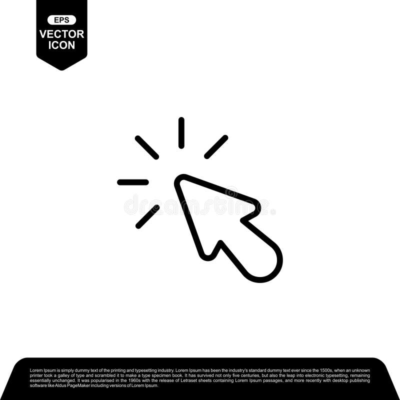 Set of Mouse Cursor Line Icon Design, Black Outline Vector Icons ...
