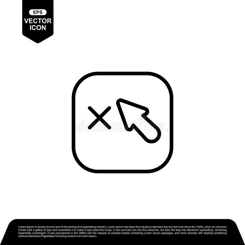Mouse Cursor Line Icon Design, Pointer Mark Vector Illustration. Stock ...