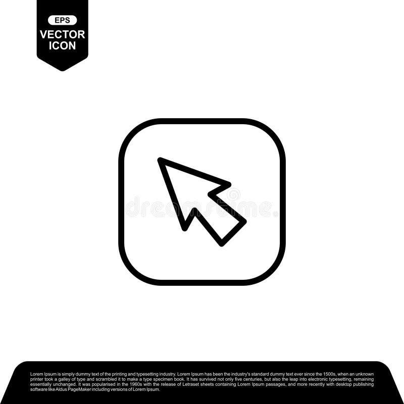 Mouse Cursor Line Icon Design, Pointer Mark Vector Illustration. Stock ...